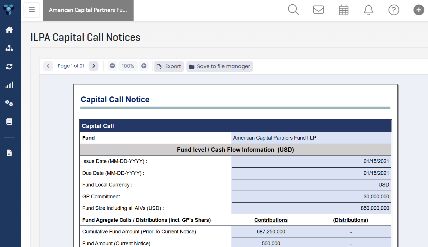Best Capital Call, PCAP & IRR Automation | Quantium Technology